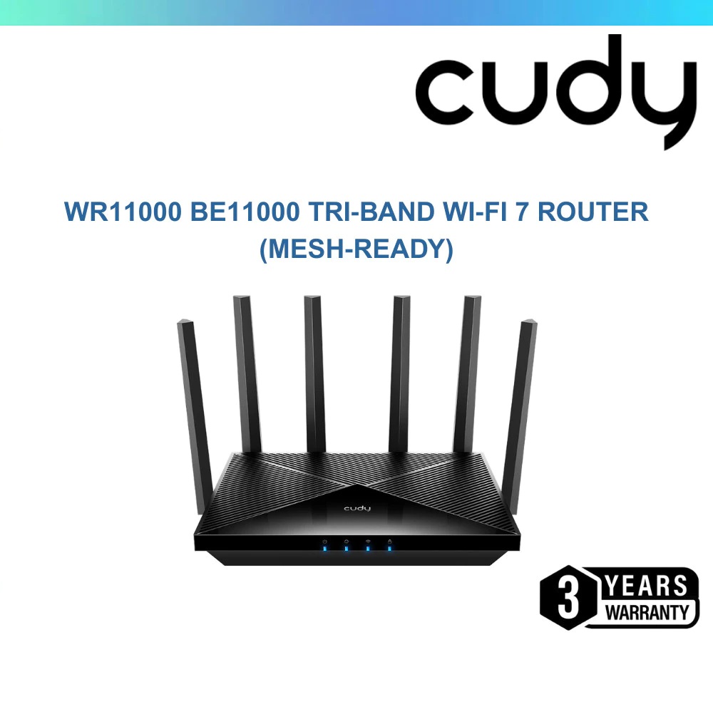 Cudy WR11000 - BE11000 2.5G Tri-Band Mesh WiFi Wi-Fi 7 Router | 3 Years ...