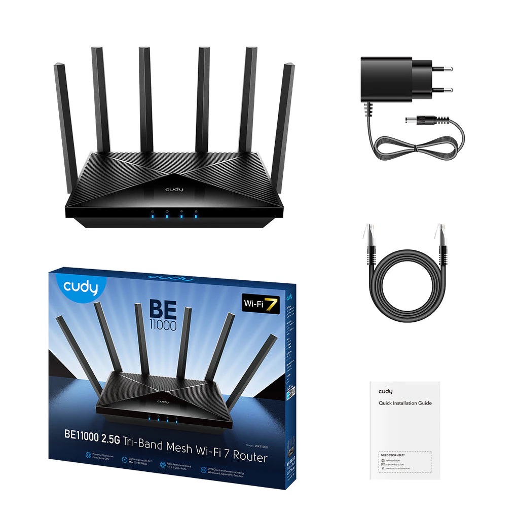 Cudy WR11000 - BE11000 2.5G Tri-Band Mesh WiFi Wi-Fi 7 Router | 3 Years ...